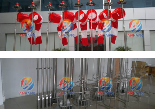 Helipad landing lights wind cone, red white, heliport Internally ...