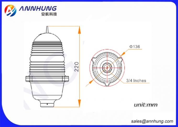 LED Single Aircraft Warning Light On Towers Aluminum Alloy Steady Burning