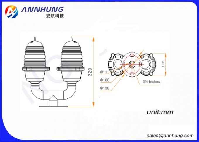Low Intensity Light / Double LED Aviation Obstruction Light for Buildings
