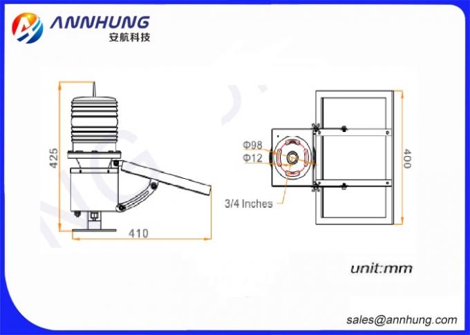 Solar Powered LED Low Intensity Light / Aviation Lights Red Steady Burning