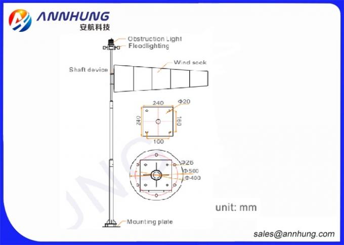 Red and White Helipad Landing Lights Wind Cone 1.5 Meters Strong ...