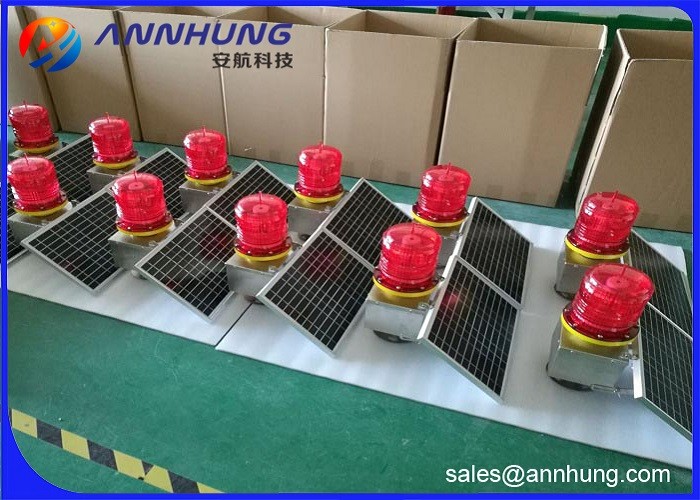 Solar Powered LED Low Intensity Light / Aviation Lights Red Steady Burning