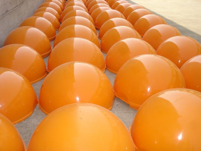 Red Orange Power Line Marker Balls On Electrical Transmission Lines