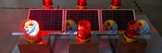 Solar Powered LED Low Intensity Light / Aviation Lights Red Steady Burning